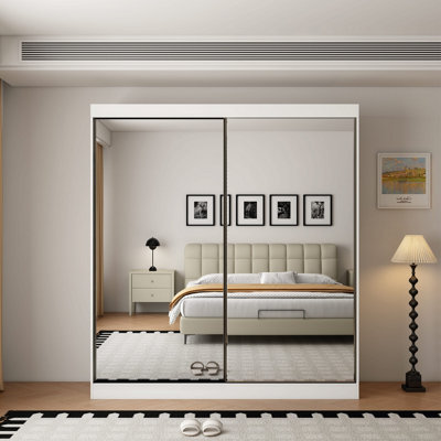 Oracle 2 Door Full Mirror 200CM sliding wardrobe