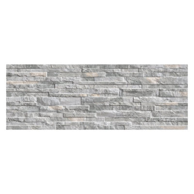 Oracle Grey Split Faced Stone Effect Porcelain Tile Pack of 4 Tiles 1 ...