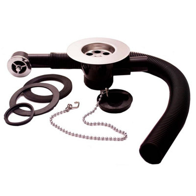 Oracstar Waste Overflow Bath Kit Black/Silver (1.2in) | DIY at B&Q