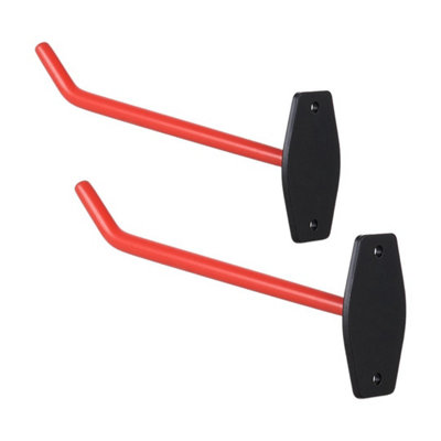 ORANGE 2X Heavy Duty Storage Hooks Wall Mounted Ladder Garage Bike ...
