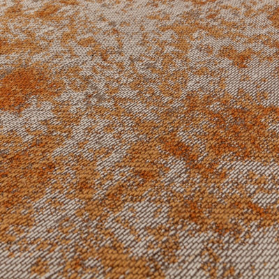 Orange Abstract Outdoor Rug, Abstract Stain-Resistant Rug For Decks ...