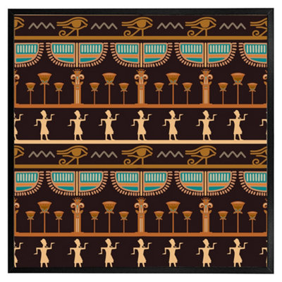 Orange & black hieroglyphs (Picutre Frame) / 30x30" / Oak | DIY at B&Q