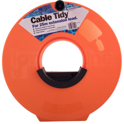 Orange Cable Reel Tidy Electric Wire Caravan Extension Lead 25 Metre ...