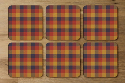 Orange Check Pattern (Coaster) / Default Title