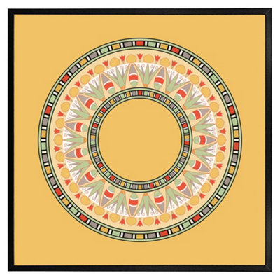 Orange circle ornament. round frame (Picutre Frame) / 12x12" / Grey