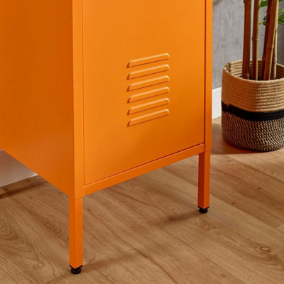 Orange Metal Tall 3 Shelve Locker Cabinet, 1 Door Wardrobe Storage ...