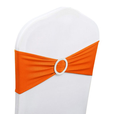 Orange Spandex Chair Band with Slider Buckle Stretchy Chair Band Sash ...