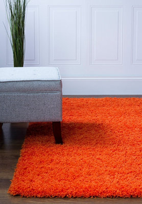 Orange Thick Shaggy Rug - California - 120x170cm (4'x5'8")