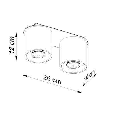Orbis Aluminium White 2 Light Classic Ceiling Light