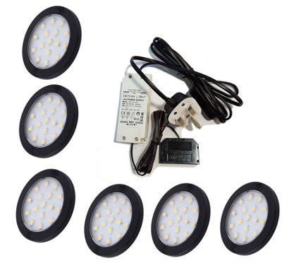 ORBIT Black 1.5W LED Light Kit Under Cabinet Shelf Cupboard Kit - Light ...