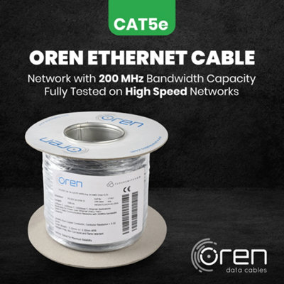 Oren CAT5e 100m Ethernet Cable - 24 AWG Pure Copper Wire - 200 MHz ...