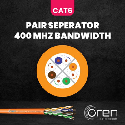 Oren CAT6 100m Ethernet Cable - 23 AWG Pure Copper Wire - 400 MHz ...