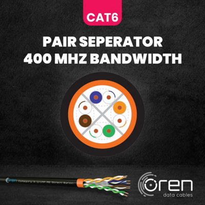 Oren CAT6 Outdoor Ethernet Cable 100M - Direct Burial - 23 AWG Pure ...