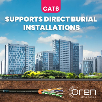 Oren CAT6 Outdoor Ethernet Cable 50M - Direct Burial - 23 AWG Pure ...