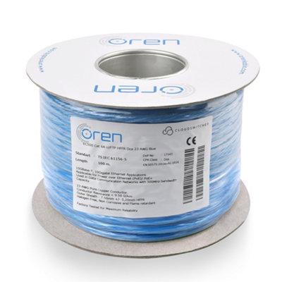 Oren CAT6A 100m Ethernet Cable - 23 AWG Pure Copper Wire - 500 MHz ...