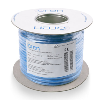 Oren CAT6A 50m Ethernet Cable - 23 AWG Pure Copper Wire - 500 MHz ...