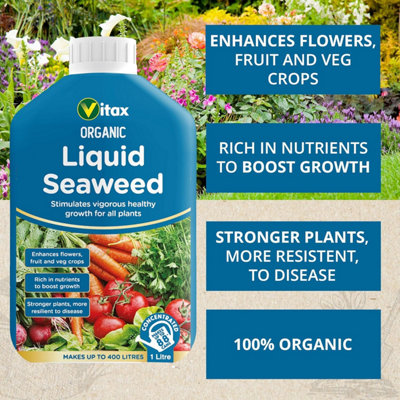 Organic Concentrated Liquid Seaweed Fertilizer 1L - Natural Plant ...