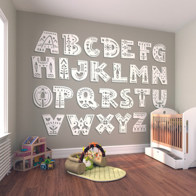 Origin Murals Alphabet Patterns Multi Matt Smooth Paste the Wall Mural ...