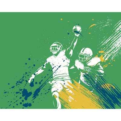 Origin Murals American Footballers Paint Splash Green Paste the Wall ...