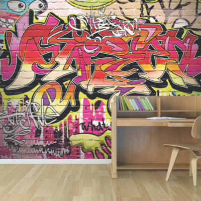 Origin Murals City Graffiti Wall Multi Matt Smooth Paste the Wall Mural ...