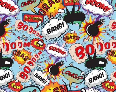 Origin Murals Comic Pop Bang Crash Matt Smooth Paste the Wall Mural ...
