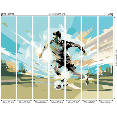 Origin Murals Football Player Abstract Landscape Blue Paste the Wall ...