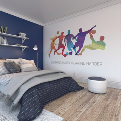 Buy Origin Murals Football Players Multi-Coloured Matt Smooth Paste the ...