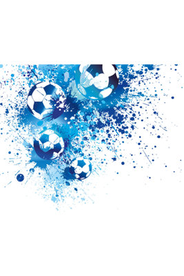 Origin Murals Football Splash Blue Matt Smooth Paste the Wall Mural ...