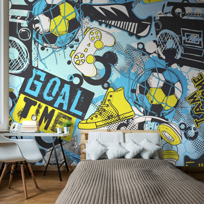 Origin Murals Games Splash Matt Smooth Paste the Wall Mural 350cm wide ...