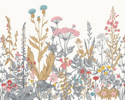 Origin Murals Grey & Cream Floral Botanical Matt Smooth Paste the Wall ...