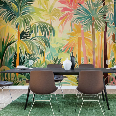 Origin Murals Pretty Palms - Emerald Green Matt Smooth Paste the Wall ...