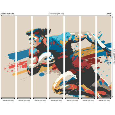 Origin Murals Rugby Player In Graphic Style Natural Paste the Wall ...