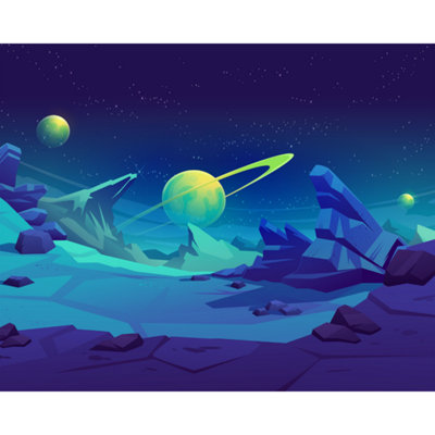 Origin Murals Space Landscape Blue Matt Smooth Paste the Wall Mural ...