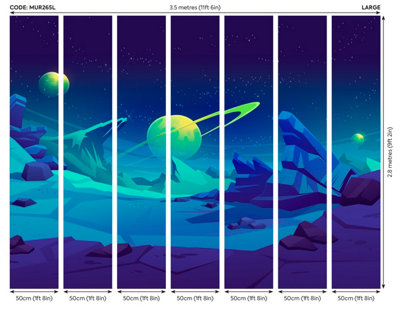 Origin Murals Space Landscape Blue Matt Smooth Paste the Wall Mural ...