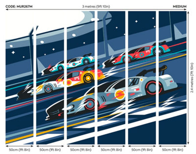 Origin Murals Sports Cars Navy Blue Matt Smooth Paste the Wall Mural ...