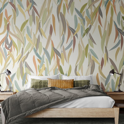 Origin Murals Willow Leaves - Natural Stone Matt Smooth Paste the Wall ...
