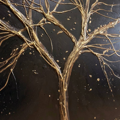 Original art, acrylic and metallic gold abstract sculptural wall art ...