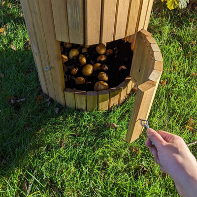 Original Wooden Potato Barrel - Height 65cm x Diameter 36cm by Woven Wood™
