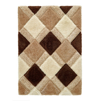 Origins 3D GEO Shaggy Beige 80X150cm Rug