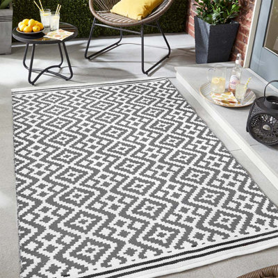 Origins Aztec Grey/Dark Rug 80 X 150 | DIY at B&Q