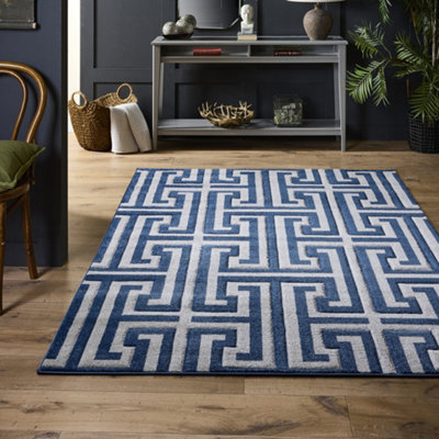 Origins Greek Key Blue 200x290cm Rug