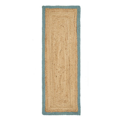 Origins Jute Border Duck Egg 67CM x 200CM | DIY at B&Q