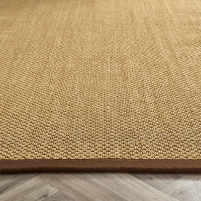 Origins Sisal Rug Warm Natural with Dark Brown Border 120CM x170CM