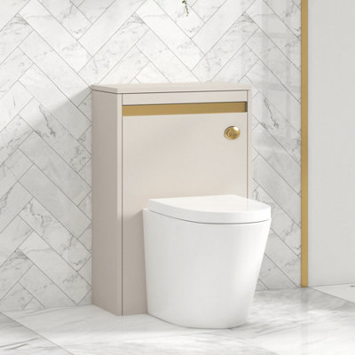 Orion 500mm Beige BTW WC Unit with Cesar Rimless Toilet Pan & Seat ...