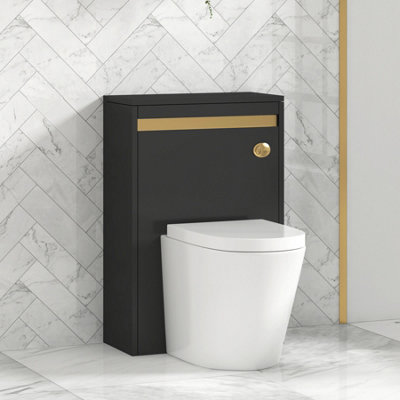 Orion 500mm Jet Black BTW WC Unit with Cesar Rimless Toilet Pan & Seat ...