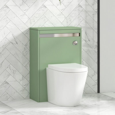 Orion 500mm Mint Green BTW WC Unit with Cesar Rimless Toilet Pan & Seat ...