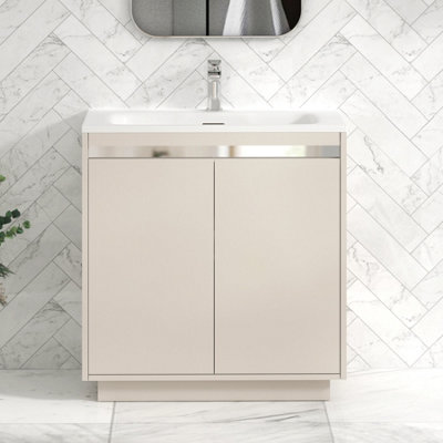 Orion 600mm Matte White 2 Drawer Wall Hung Vanity Unit with Undrilled ...