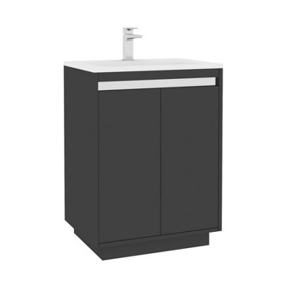 Orion 800mm Beige 2 Drawer Floor Standing Vanity Unit with Stone Basin ...