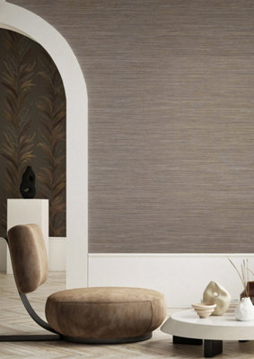 Ornamenta Brown Horizontal Texture Wallpaper
