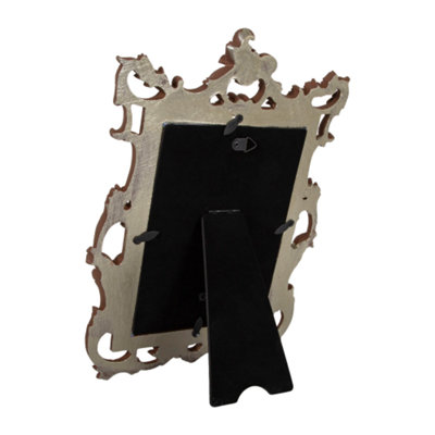 Ornate Rustic Bronze Scrollwork Floral 5x7 Picture Frame with Brushed ...